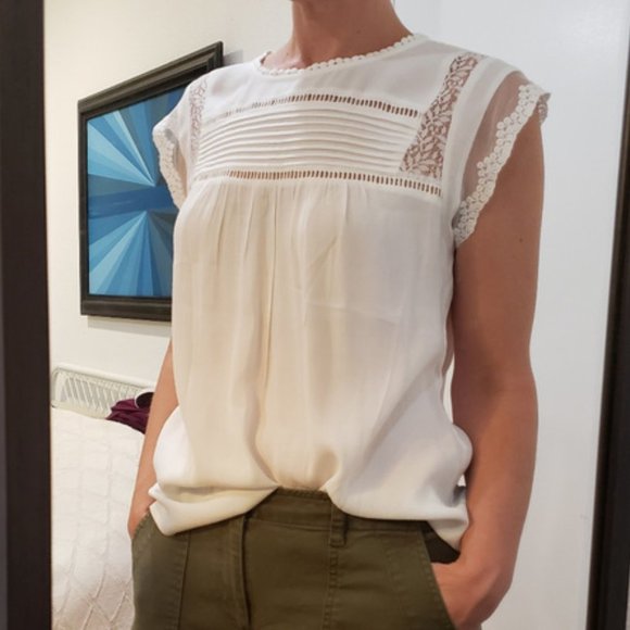 Daniel Rainn | Tops | Restocked Daniel Rainn White Becru Lacedetail ...